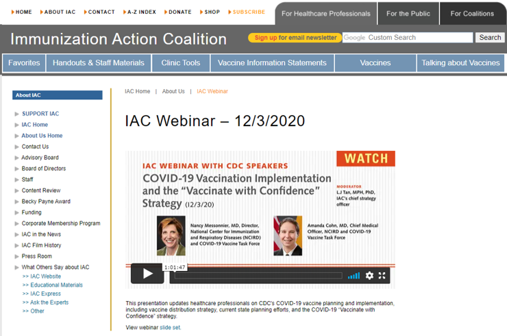 December 10, 2020 - Immunization Coalitions Network